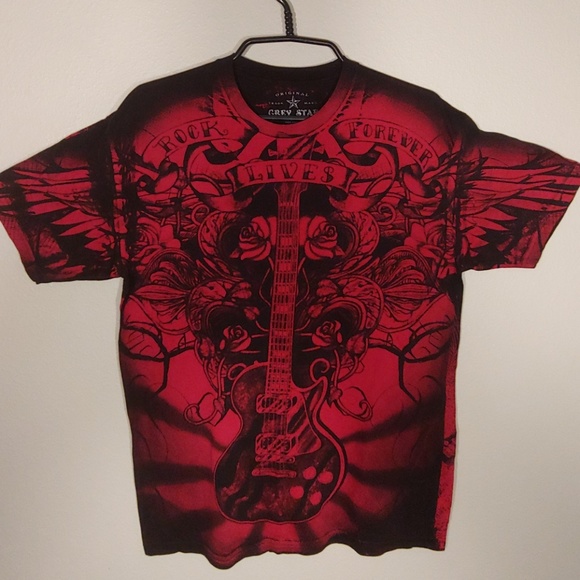 Grey Star | Tops | Rock Lives Forever L Mens Graphic Tee Grey Star ...